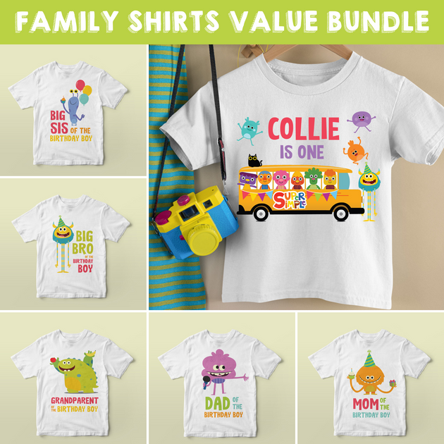 Super Simple Songs Birthday Shirt Designs Family Bundle Kit | Pigsy ...