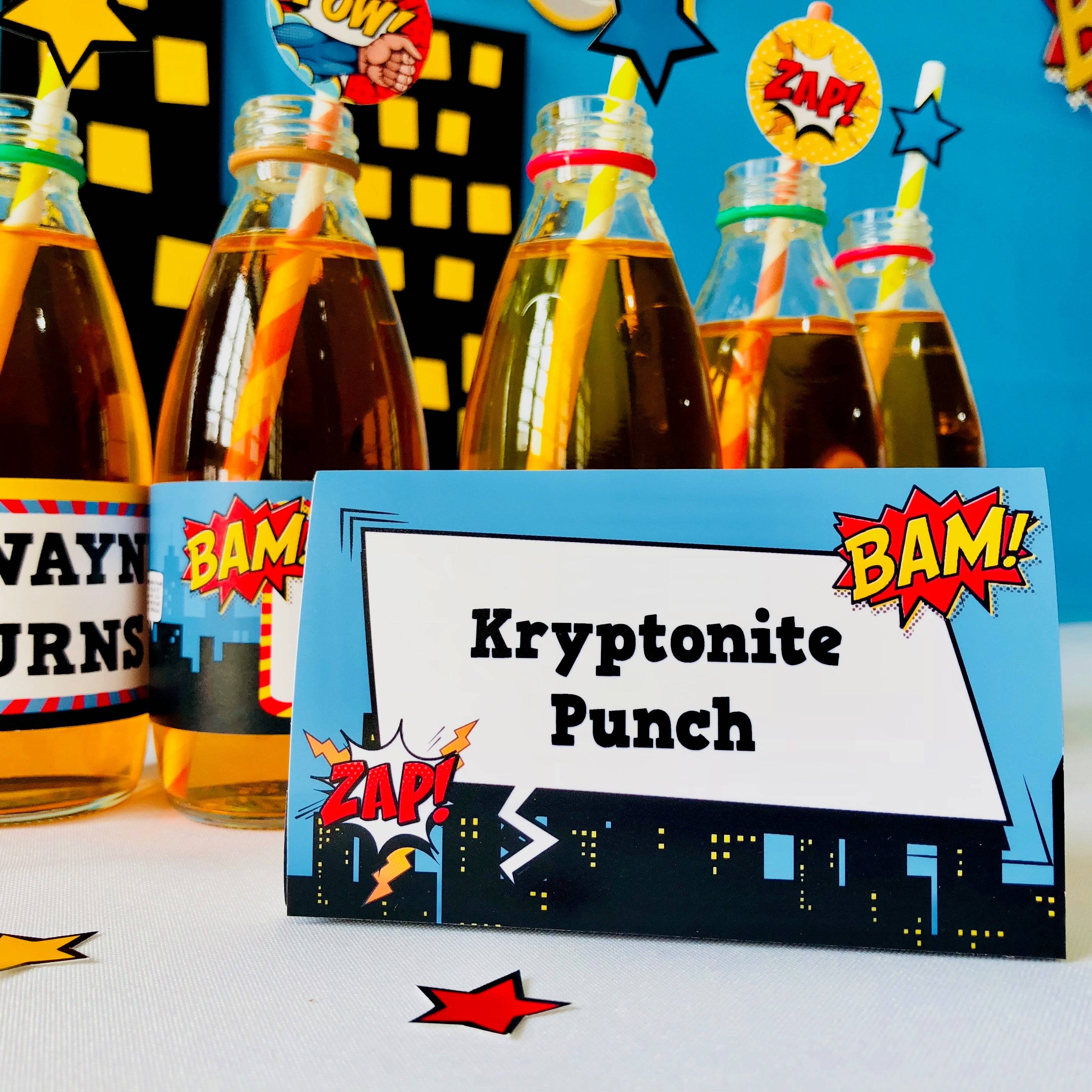Superhero Food Labels | Pigsy Party Decoration – PigsyParty