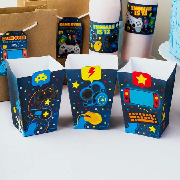 Video Game Party Favor Boxes Printable | Pigsy Party – PigsyParty