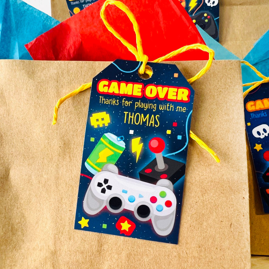 Video Game Party Favor Tags Printable | Pigsy Party Decoration – PigsyParty