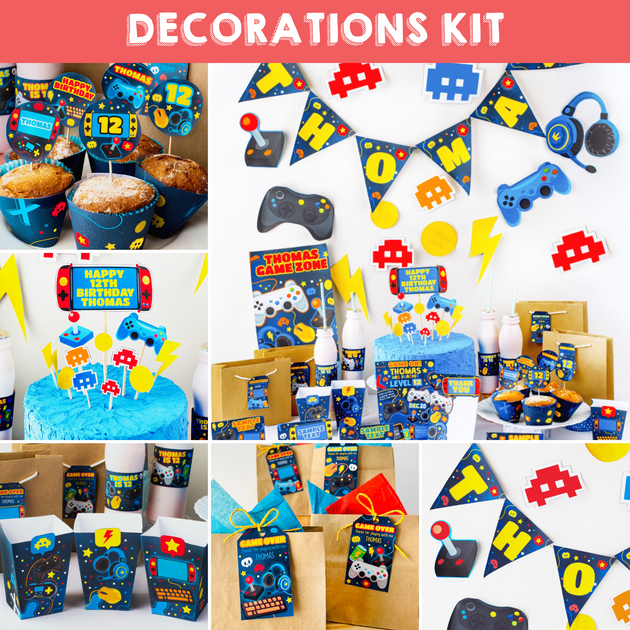 Video Game Party Decorations Printable Kit | Pigsy Party – PigsyParty