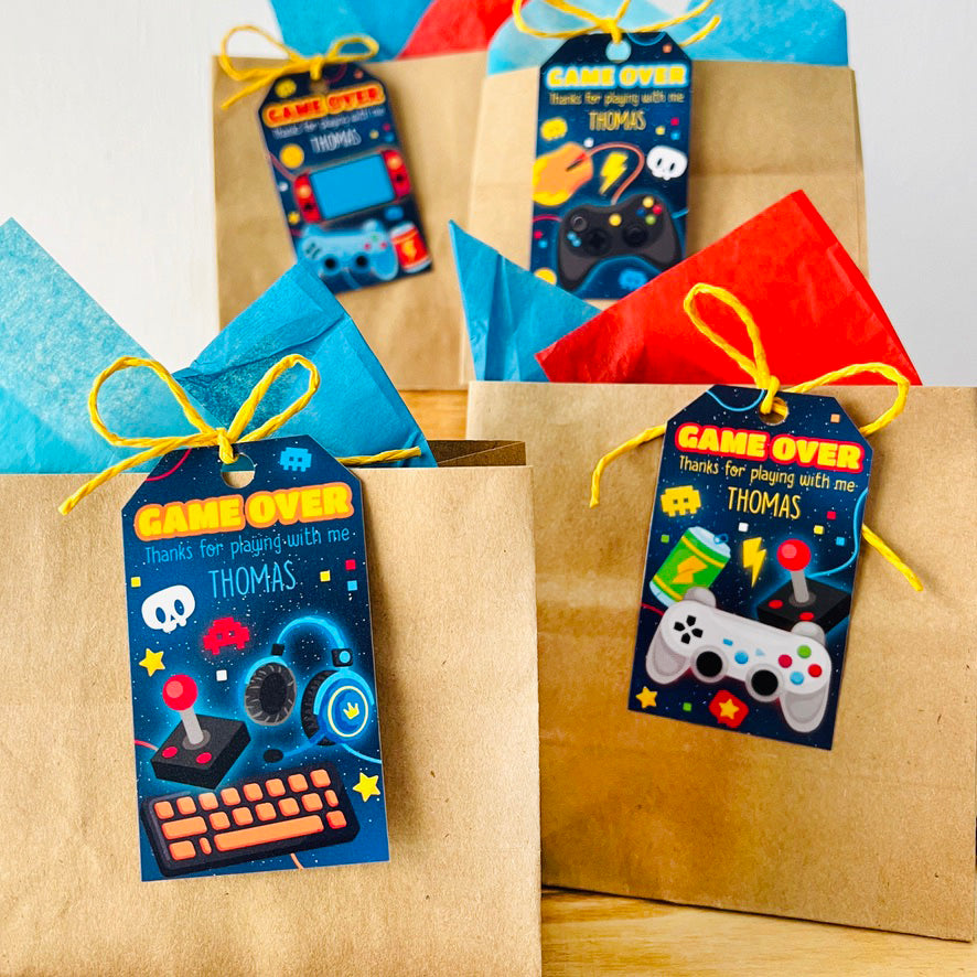 Video Game Party Favor Tags Printable | Pigsy Party Decoration – PigsyParty