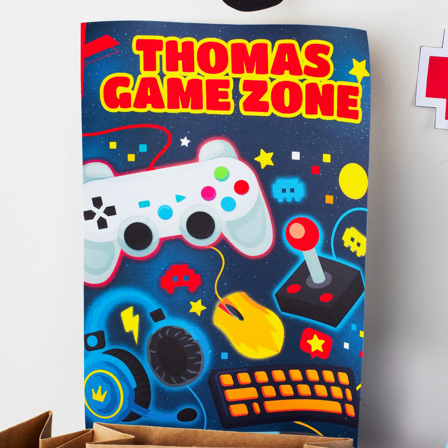 Video Game Party Welcome Sign | Pigsy Party Decoration – PigsyParty