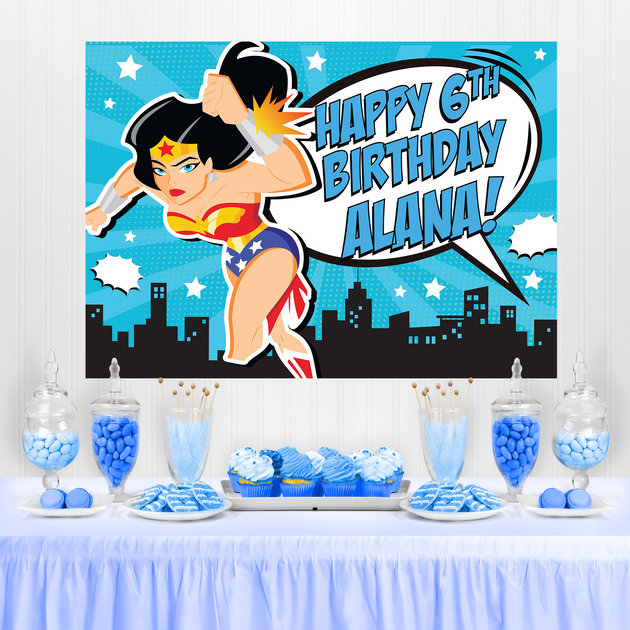 Wonder Woman Birthday Backdrop Printable | Pigsy Party – PigsyParty